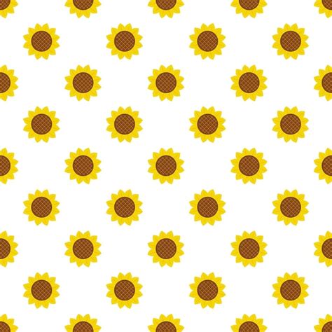 Patr N Sin Fisuras Con Girasoles De Dibujos Animados Lindo Vector Premium
