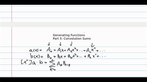 generating functions part 5 convolution sums and generalized binomial theorem youtube