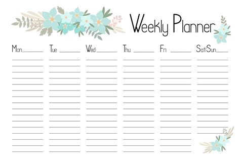 Plantilla De Horario Semanal Pdf