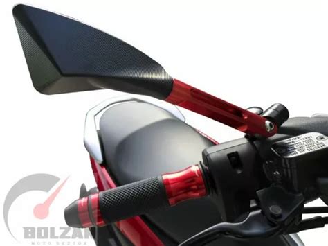 Espelho Retrovisor Vermelho Universal Naked Xj6n Z750 Z800