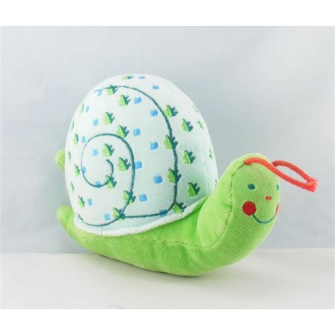 Doudou musical escargot vert bleu DPAM Du pareil au même