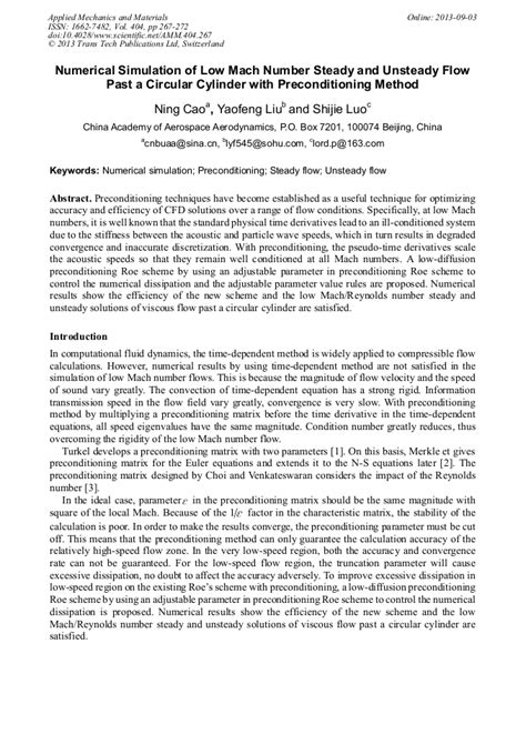 numerical simulation of low mach number steady and unsteady flow past a circular cylinder with