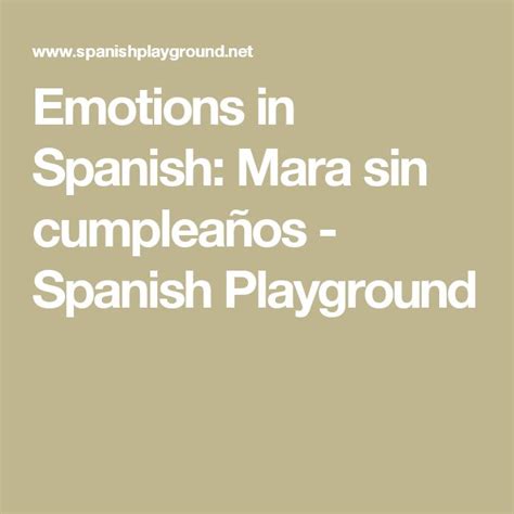 Emotions in Spanish Mara sin cumpleaños Spanish Playground
