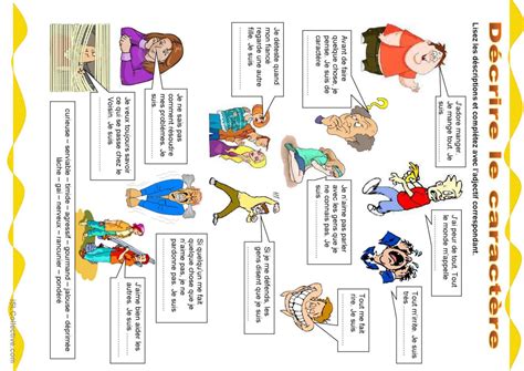 D Crire Le Caract Re Briser Glace Fran Ais Fle Fiches Pedagogiques Pdf