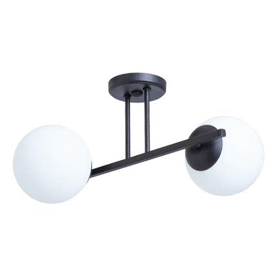 Luz Desing Plafon Luces Barral Elyn De Cor Negro Con Globo Opal E