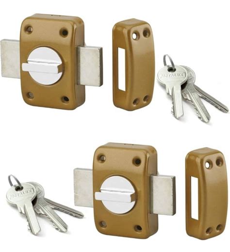 Lot 2 Verroux de Sécurité Réversibles à Bouton pour Porte Cylindre 45