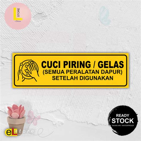 Jual STIKER CUCI PIRING SEMUA PERALATAN DAPUR SETELAH DIGUNAKAN
