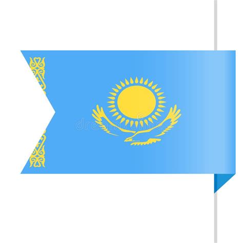 Icono Del Vector Del Contorno Del País De La Bandera De Kazajistán