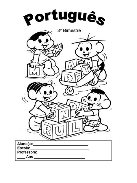 Capa Para Avaliação 1º Bimestre Turma Da Mônica C86