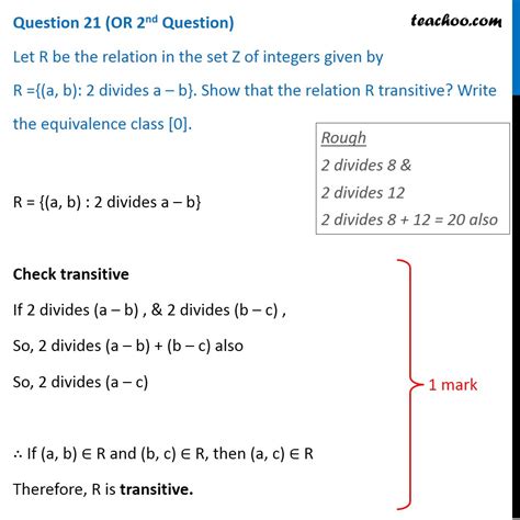 let r { a b 2 divides a b} show that the relation r transitive
