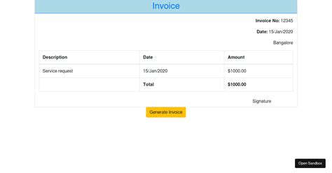Html To Pdf Invoice Javascript Codesandbox