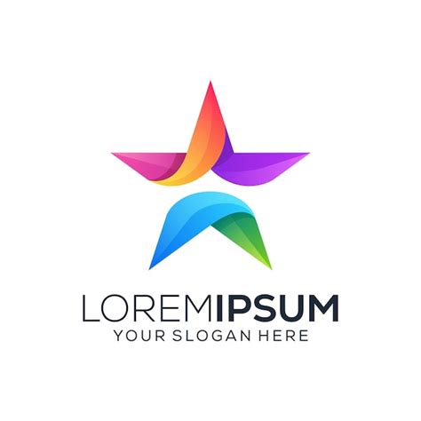Diseño de logotipo estrella colorida abstracta Vector Premium