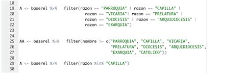 rstudio Cómo hacer que filter de dplyr me filtre mi condición sin