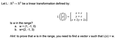 solved let l r3→ r3 be a linear transformation defined by