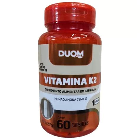 Vitamina K2 Menaquinona 7 mk 7 60 Cápsulas duom Parcelamento sem