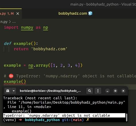typeerror numpy ndarray object is not callable in python bobbyhadz