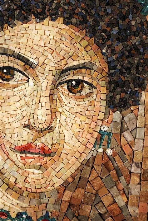 Fayum Woman Mosaic Portrait Painting Mosaic Portrait Glass Mosaic