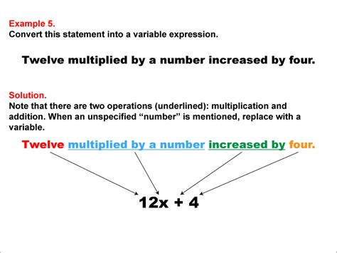 math example language of math variable expressions multiplication and addition example 5