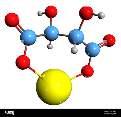 3D Image De La Formule Squelettique Du Tartrate De Calcium Structure