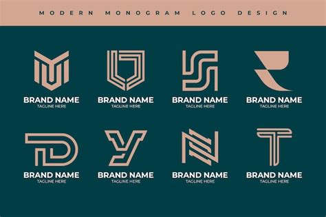 Premium Vector Modern Monogram Logo Brand Design Set