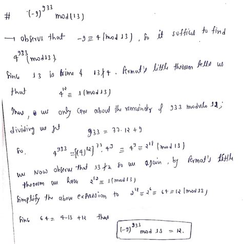 [solved] how do i use fermat s little theorem to solve this i want to be course hero