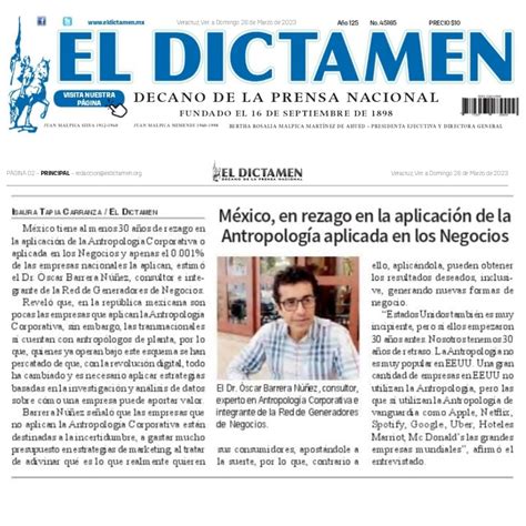 Entrevista De Oscar Barrera Para El Peri Dico El Dictamen Ob