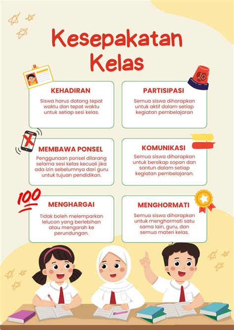 Gratis Desain Contoh Peraturan Kelas Canva