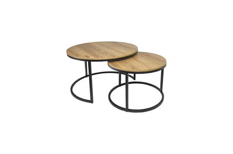 Stolik ława kawowa do salonu w stylu LOFT 2w1 okrągły