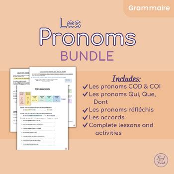 Les Pronoms French Pronouns By Fluent In French TPT