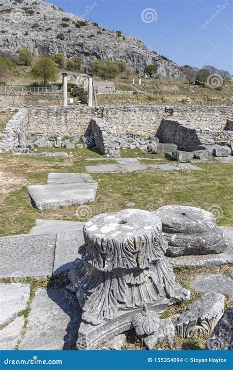 Ruinas En El Sitio Arqueol Gico De Philippi Grecia Foto De Archivo