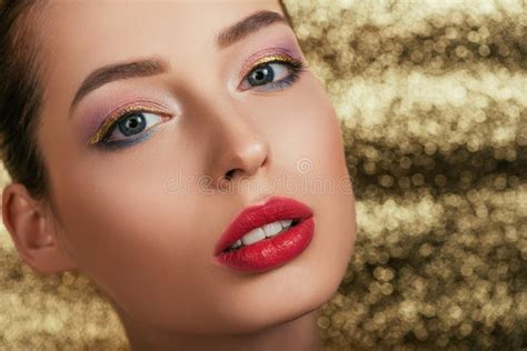 Of Beautiful Naked Woman With Glossy Stock Image Image Of Circle
