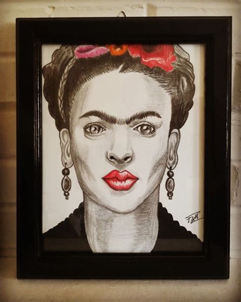 A Drawing Of A Woman With Flowers In Her Hair And Red Lipstick On Her Lips