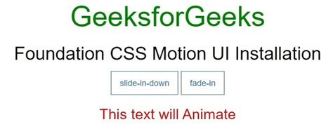 foundation css motion ui installation geeksforgeeks