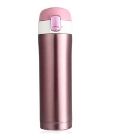 Garrafa Térmica rosa Squeeze Camping Academia Inox 500ml A Vacuo