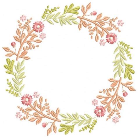 Monogram Frame Embroidery Designs Flower Embroidery Design Etsy
