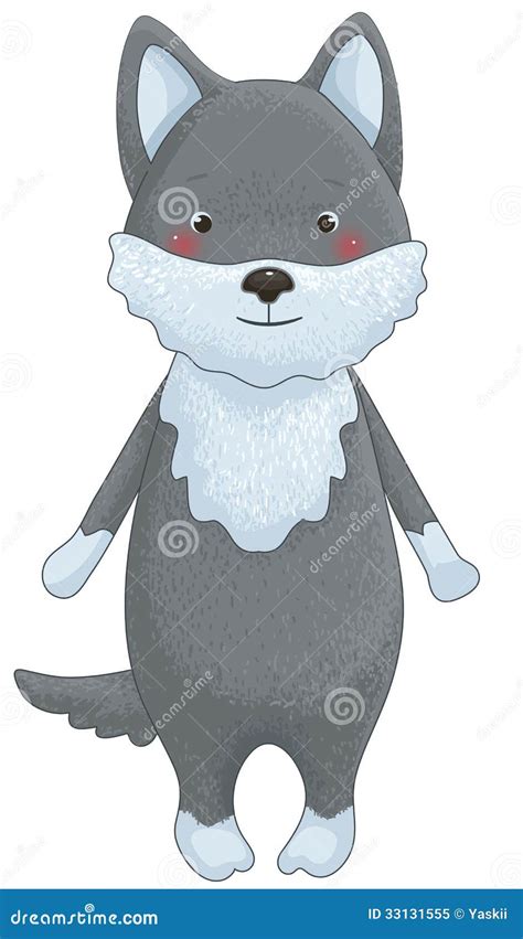 Personaje De Dibujos Animados Del Lobo Ilustración del Vector