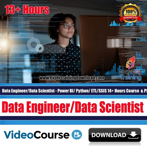 data engineer data scientist power bi python etl ssis 14 hours course and pdf guides expert