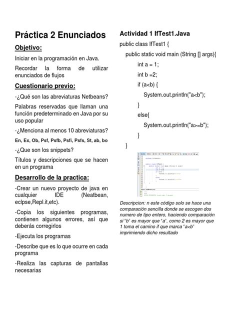 practica 02 poo pdf java lenguaje de programación informática teórica