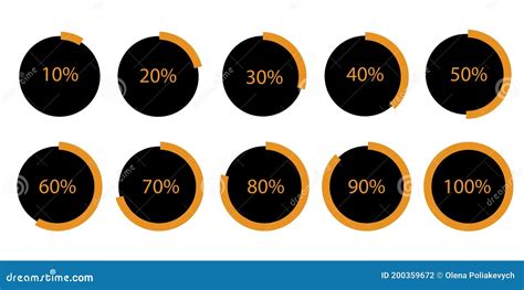 Vector Set Of Circular Progress Bars Percentage Infographic Icons