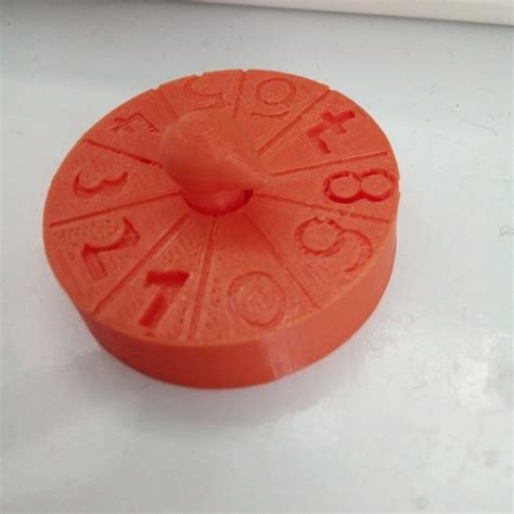Free STL File Print In Place Number Wheel Spinner Fidget 3D Printer
