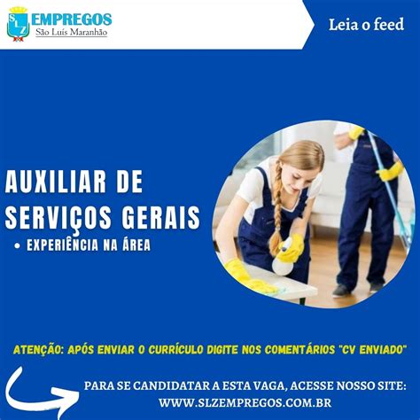 Auxiliar De Servi Os Gerais Slz Empregos