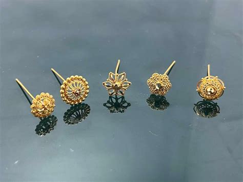 Pure Ct Gold Nose Pin Handmade Women Jewelry Indian Etsy