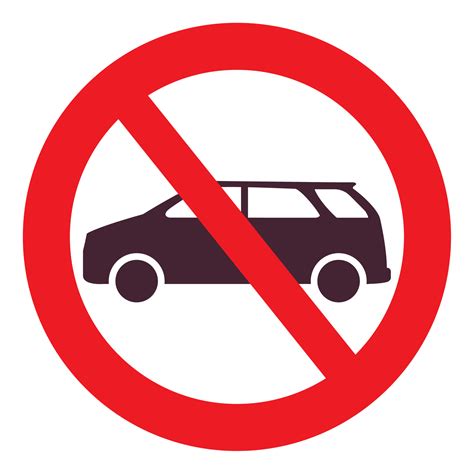 No Car Allowed Sign No Parking Car Icon Traffic Parking Ban Prohibited