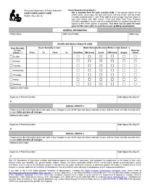 Fillable Online Dpi Wi PI 6077 CACFP Enrollment Form Dpi Wi Fax Email