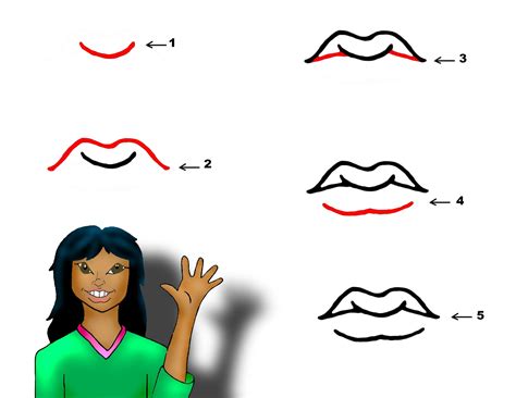 How To Make Cartoon Lips Sketch Easy Step By Pages Lipstutorial Org