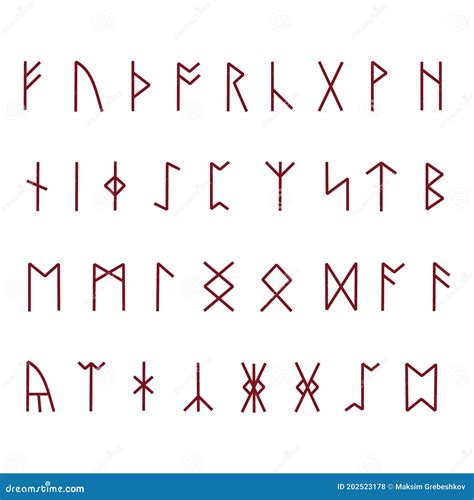 Rune Alphabet Runic Gothic Letters Stock Illustration Illustration