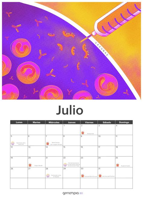 Calendario genético julio 2021 El Blog de Genotipia