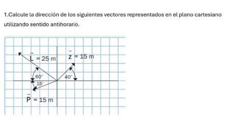 Solved 1 Calcule la dirección de los siguientes vectores representados