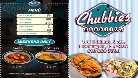 Chubbies Burritos Mexican Food Bloomington IN
