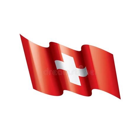 Bandera De Suiza Ejemplo Del Vector En Un Fondo Blanco Ilustración del
